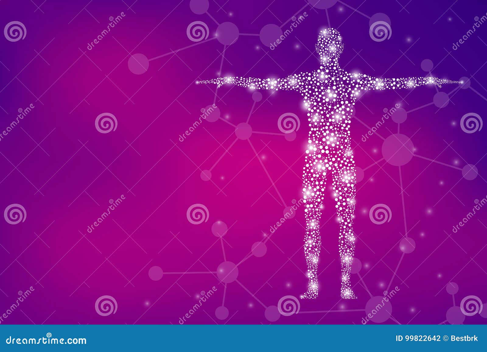Human Body with Molecules DNA. Medicine, Science and Technology Concept ...