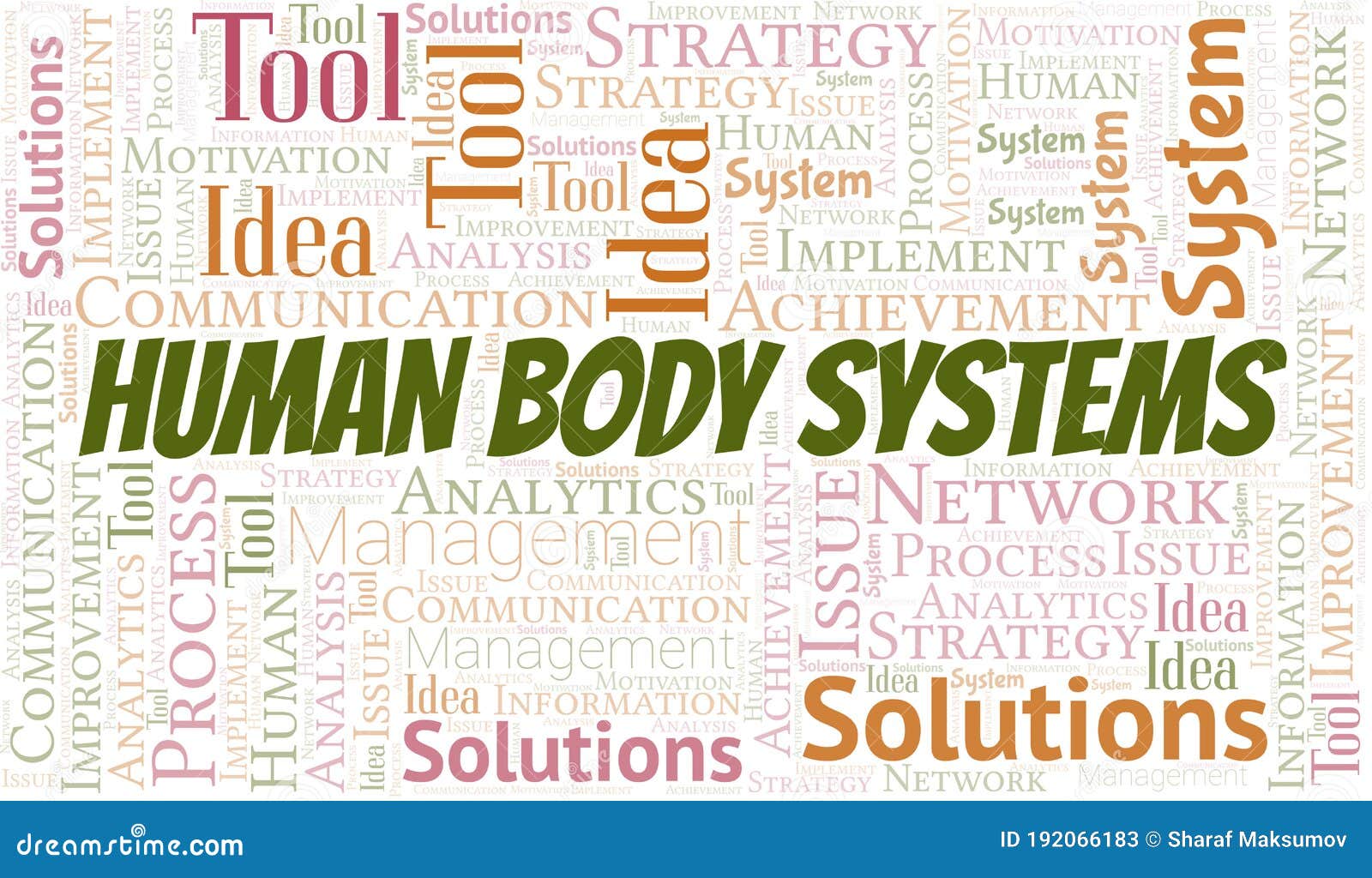 Human Body Systems Typography Vector Word Cloud. Stock Vector ...