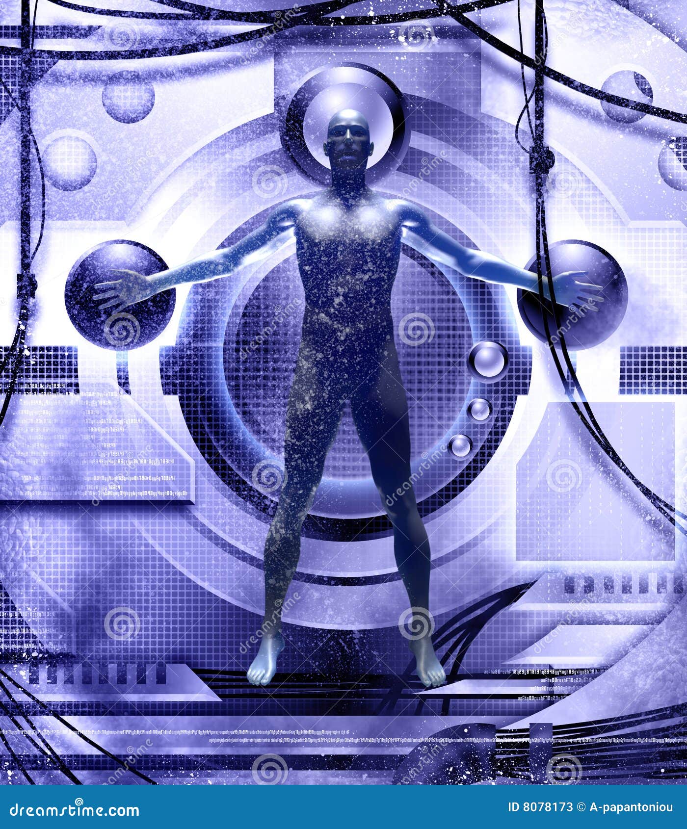 Human Body and Technology stock illustration. Illustration of athlete ...