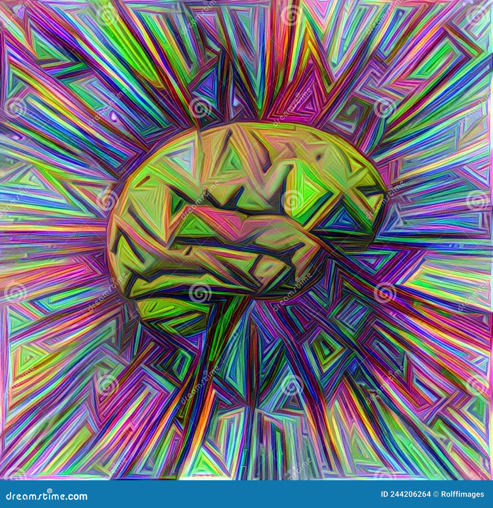 Human brain abstract stock illustration. Illustration of isolated ...