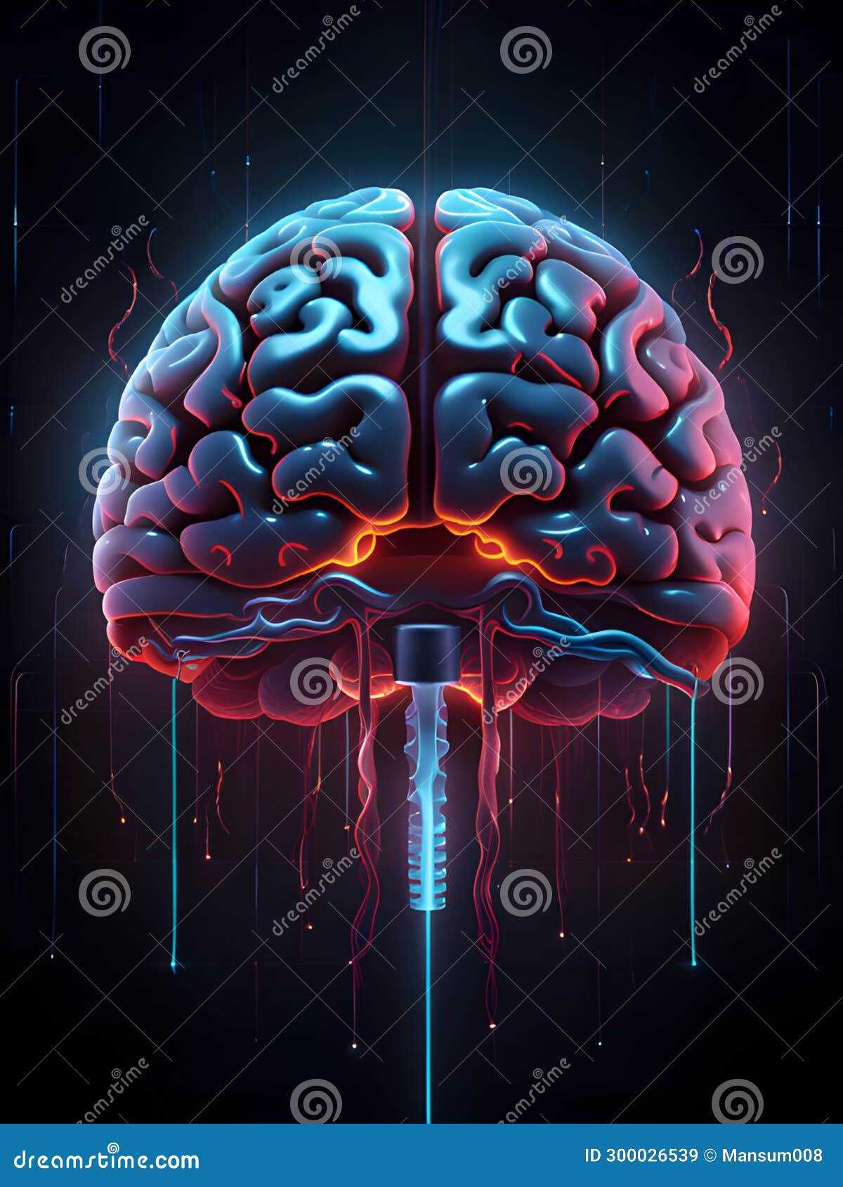 Human Brain with Abstract Lines. Illustration Stock Illustration ...