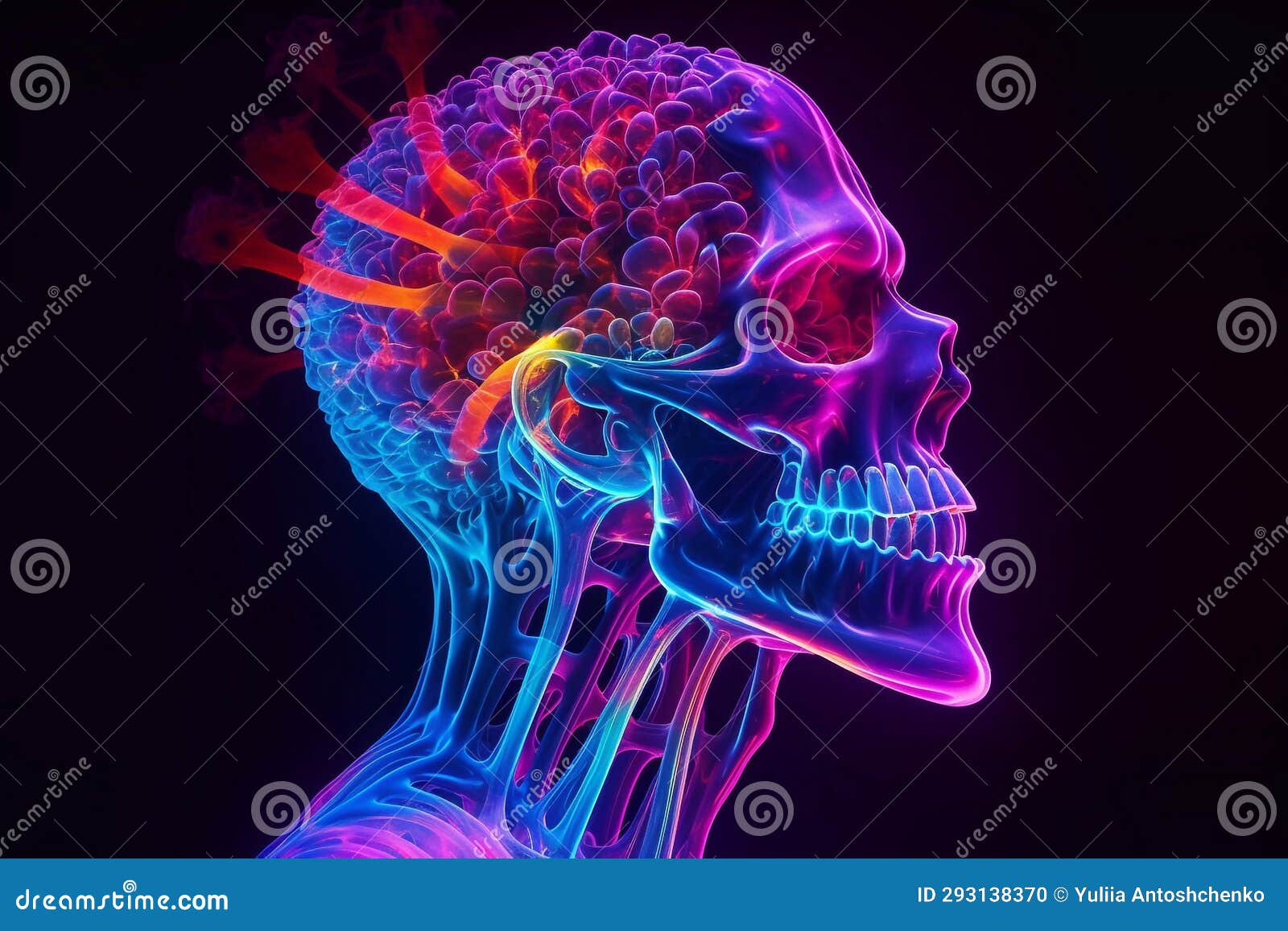 Human Brain Activity. Disorders of Brain Functions Stock Illustration ...