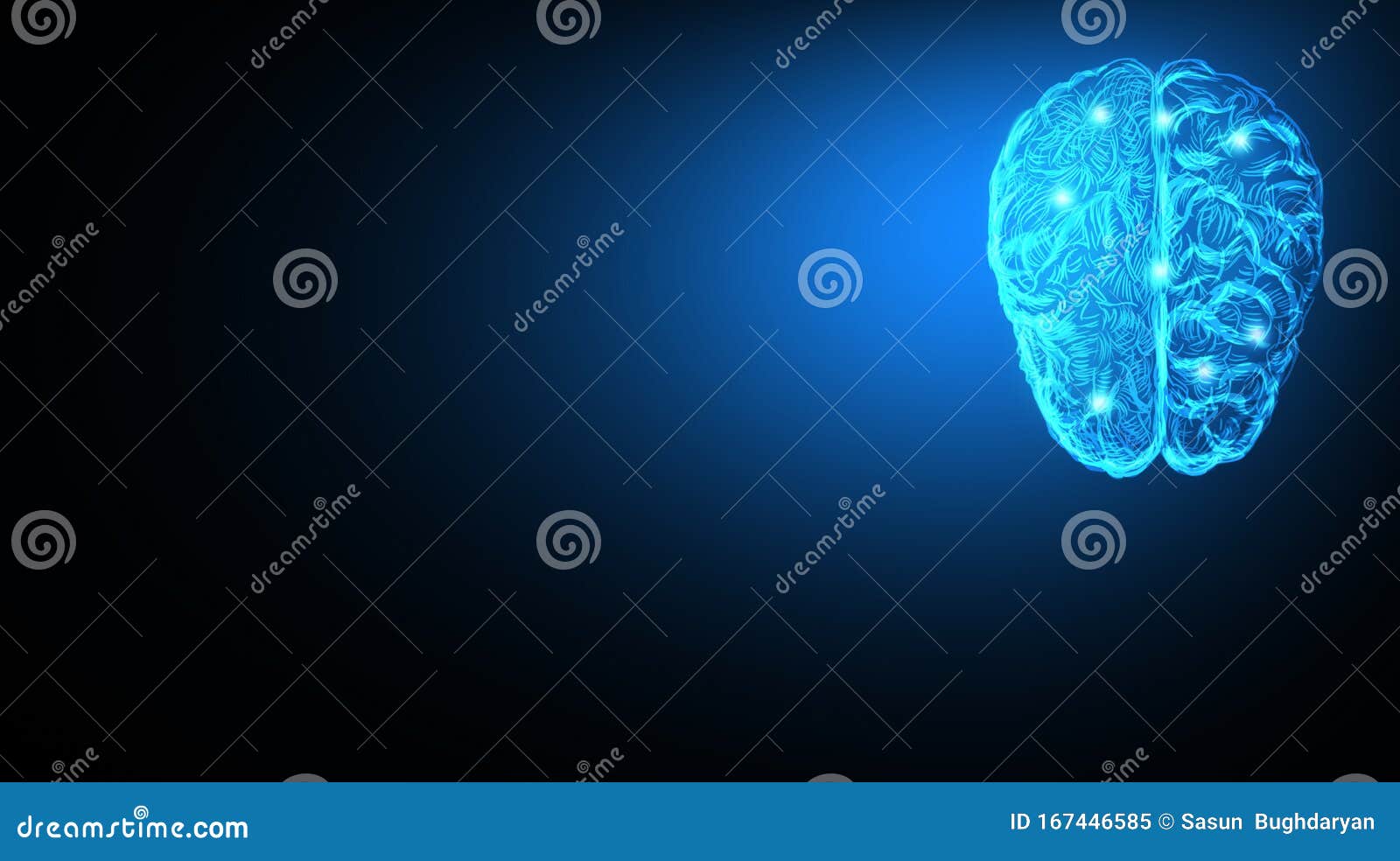 Human Brain Activity with Plexus Lines Stock Image - Image of anatomy ...