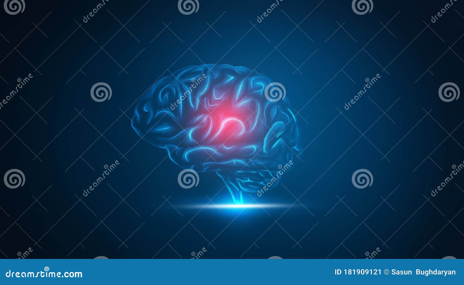 Human Brain Activity with Plexus Lines Stock Illustration ...