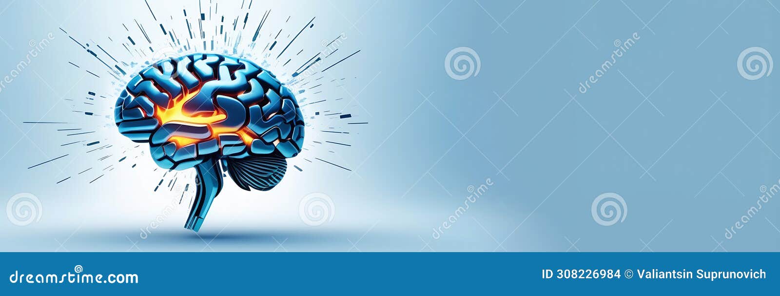 Human Brain, AI Technology, Mind Science, Memory Concept. Banner ...