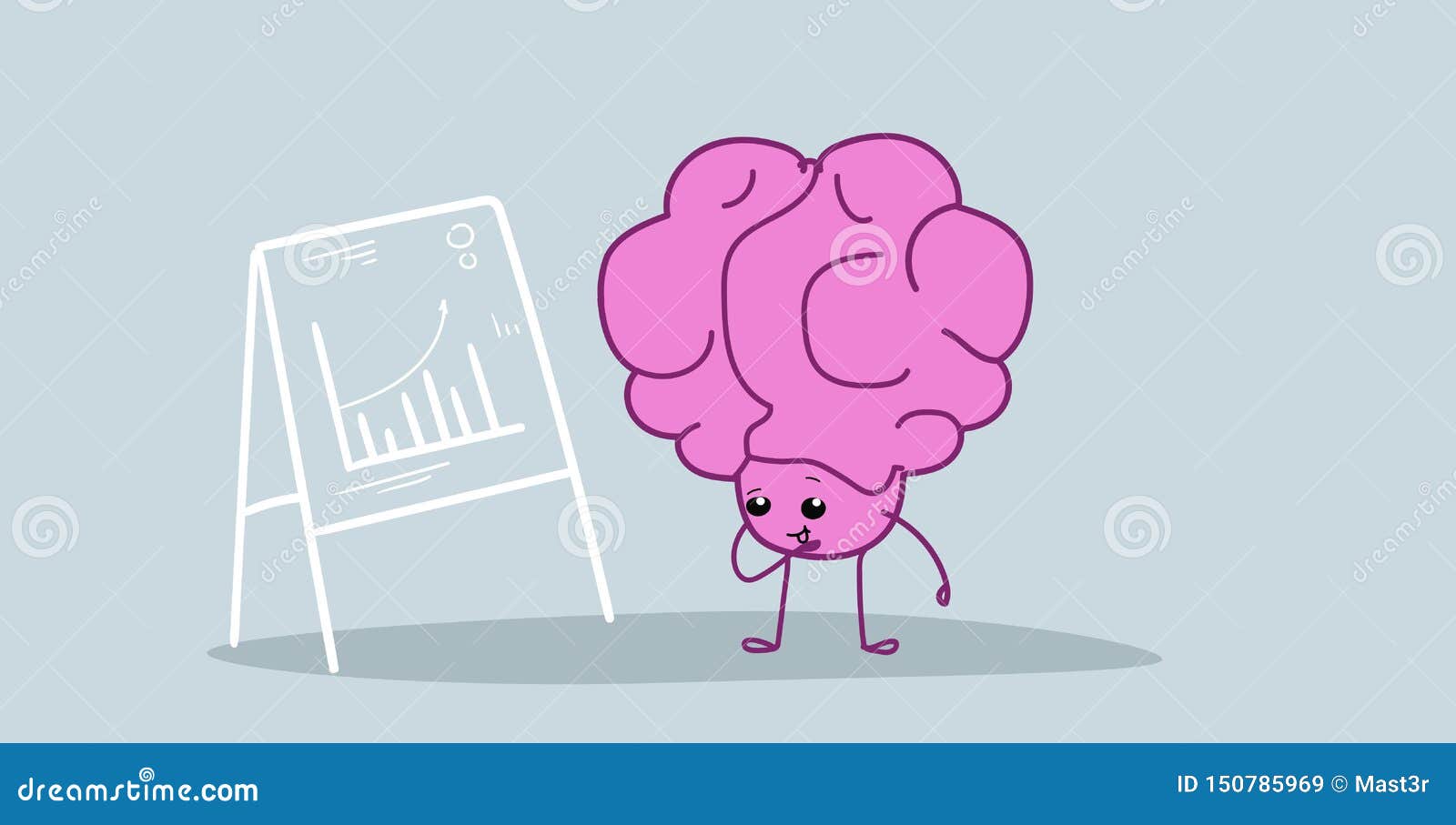 Human Brain Analyzing Financial Graph on Flip Chart Presenting ...