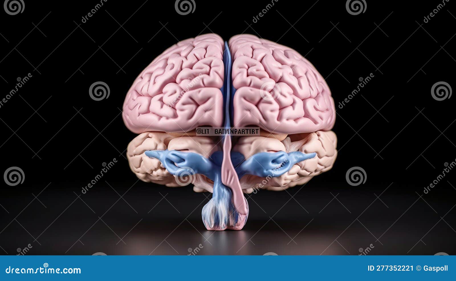 Human Brain Anatomical Model, Front View, AI Generative Stock ...