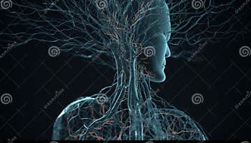 Human Brain Anatomy Synapses Connect Nerve Cells Generated by AI Stock ...