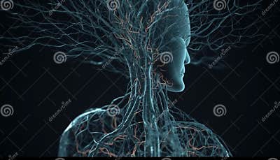 Human Brain Anatomy Synapses Connect Nerve Cells Generated by AI Stock ...