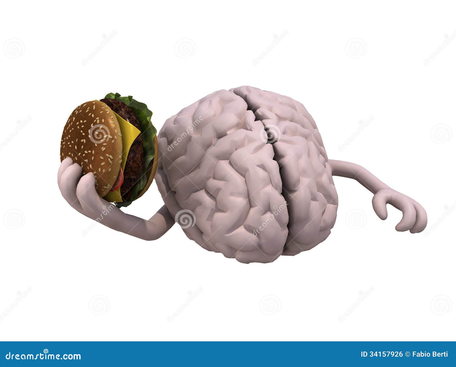 Hamburger In The Human Brain Vector Illustration | CartoonDealer.com ...