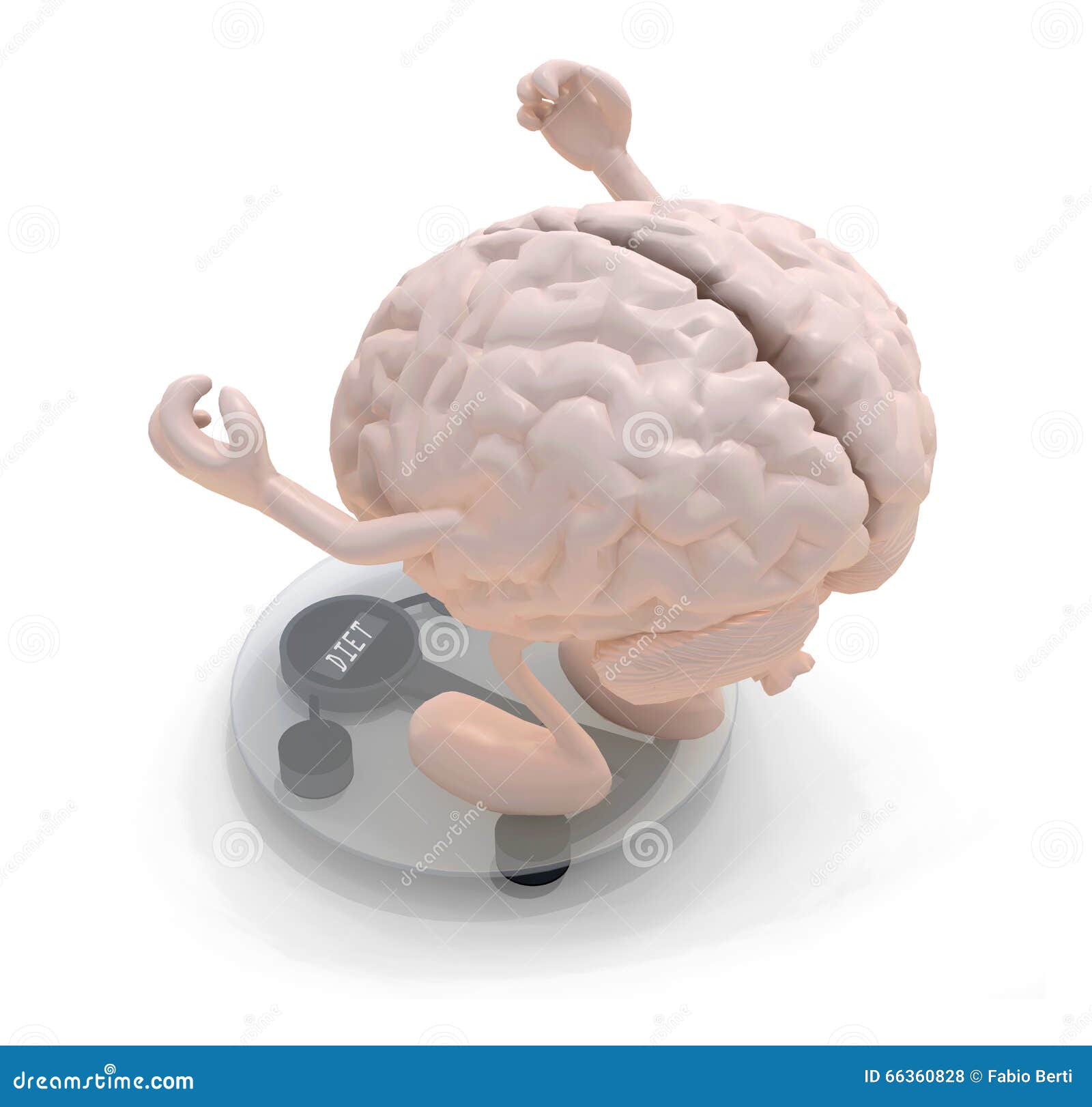Human Brain with Arms and Legs Over Balance Stock Illustration ...
