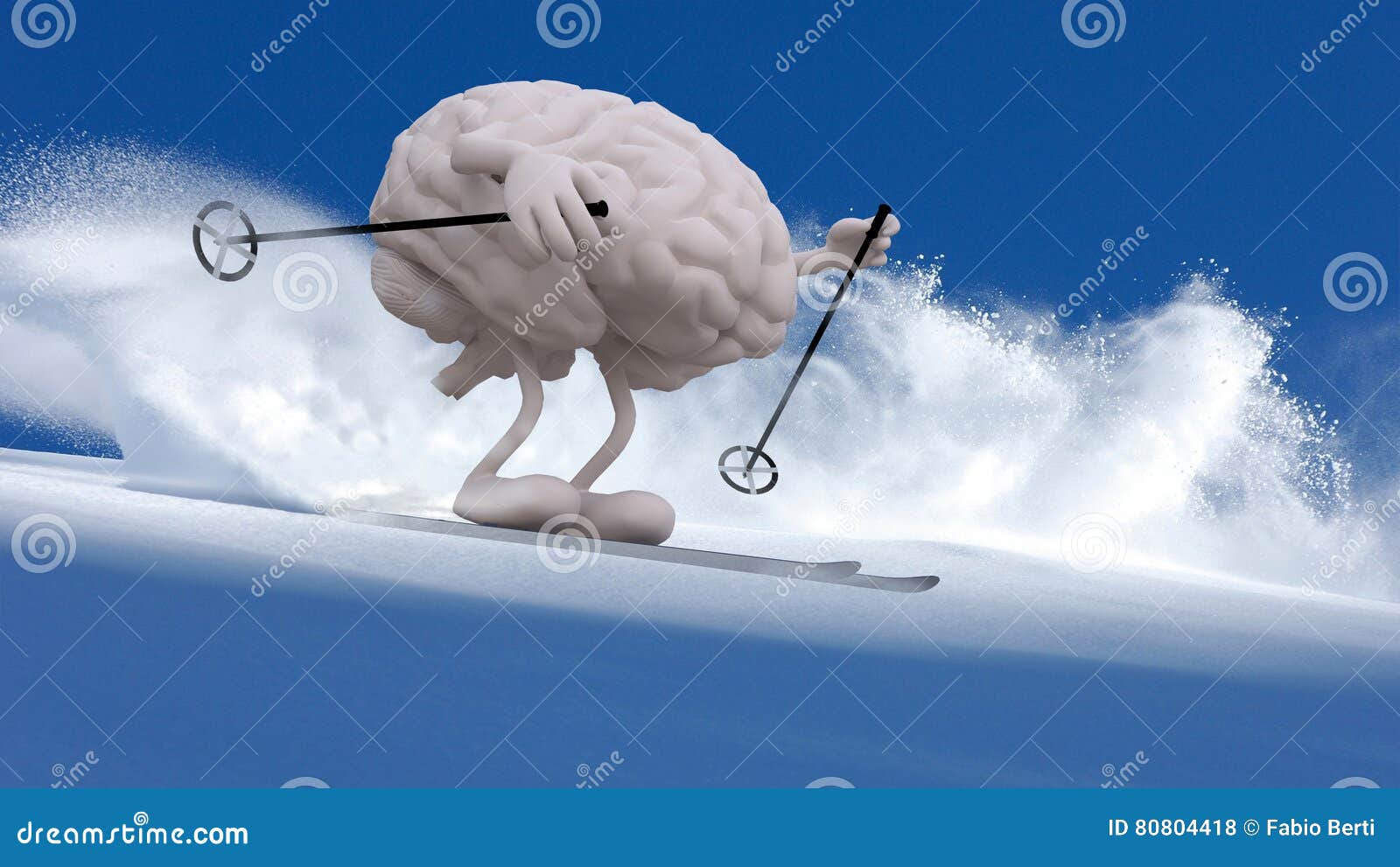 Brain With Arms And Legs Goes To Colored Graph That Showing Positive ...