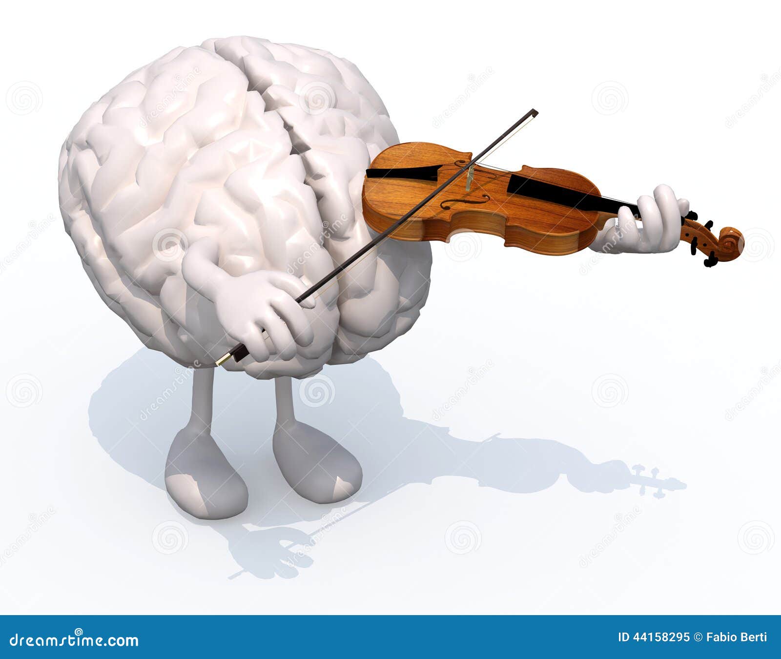 Human Brain With Arms And Legs Who Plays The Violin Royalty-Free ...