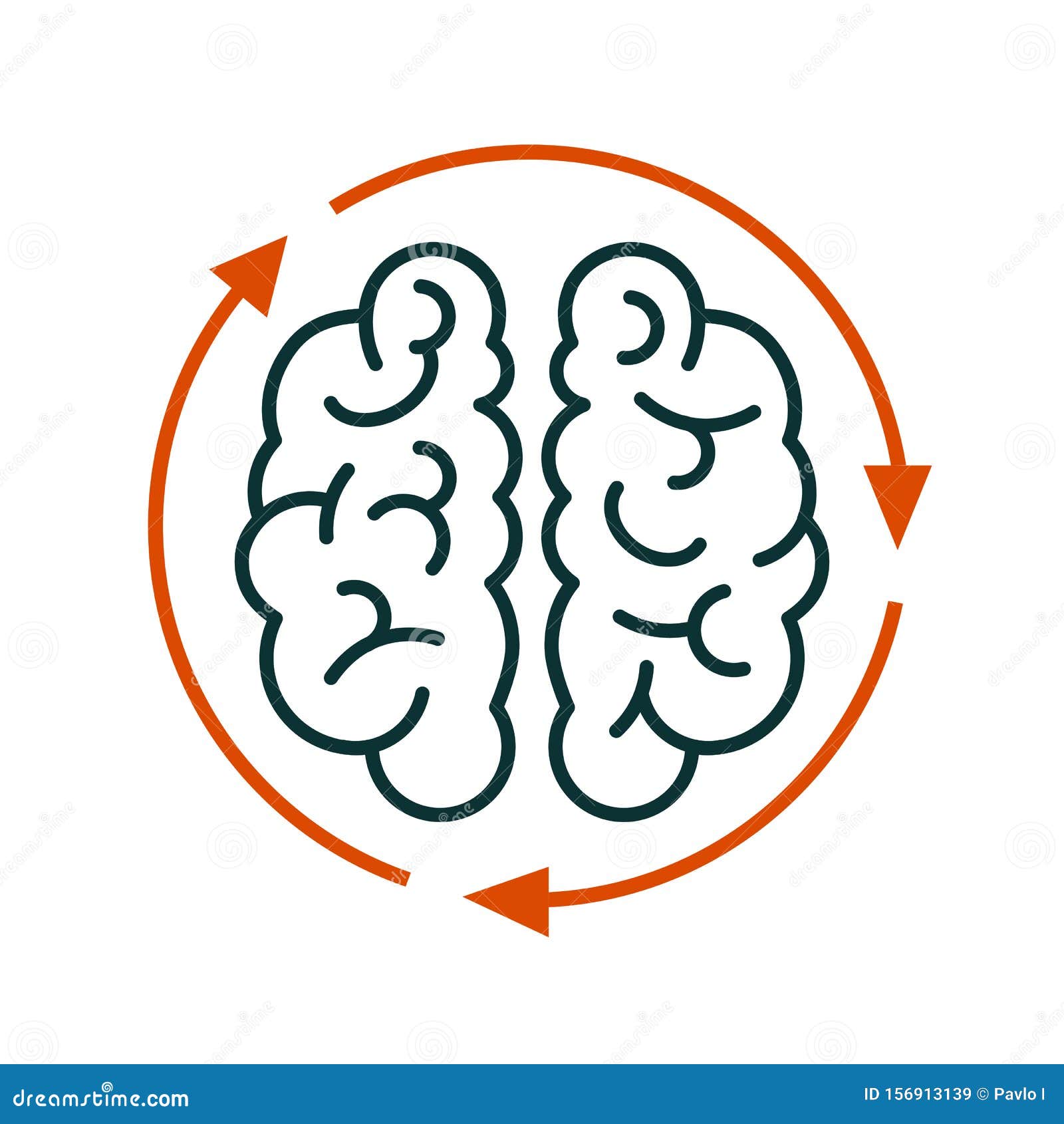 Human Brain with Arrows, Creative, Brainstorming Icon â€“ Vector Stock ...