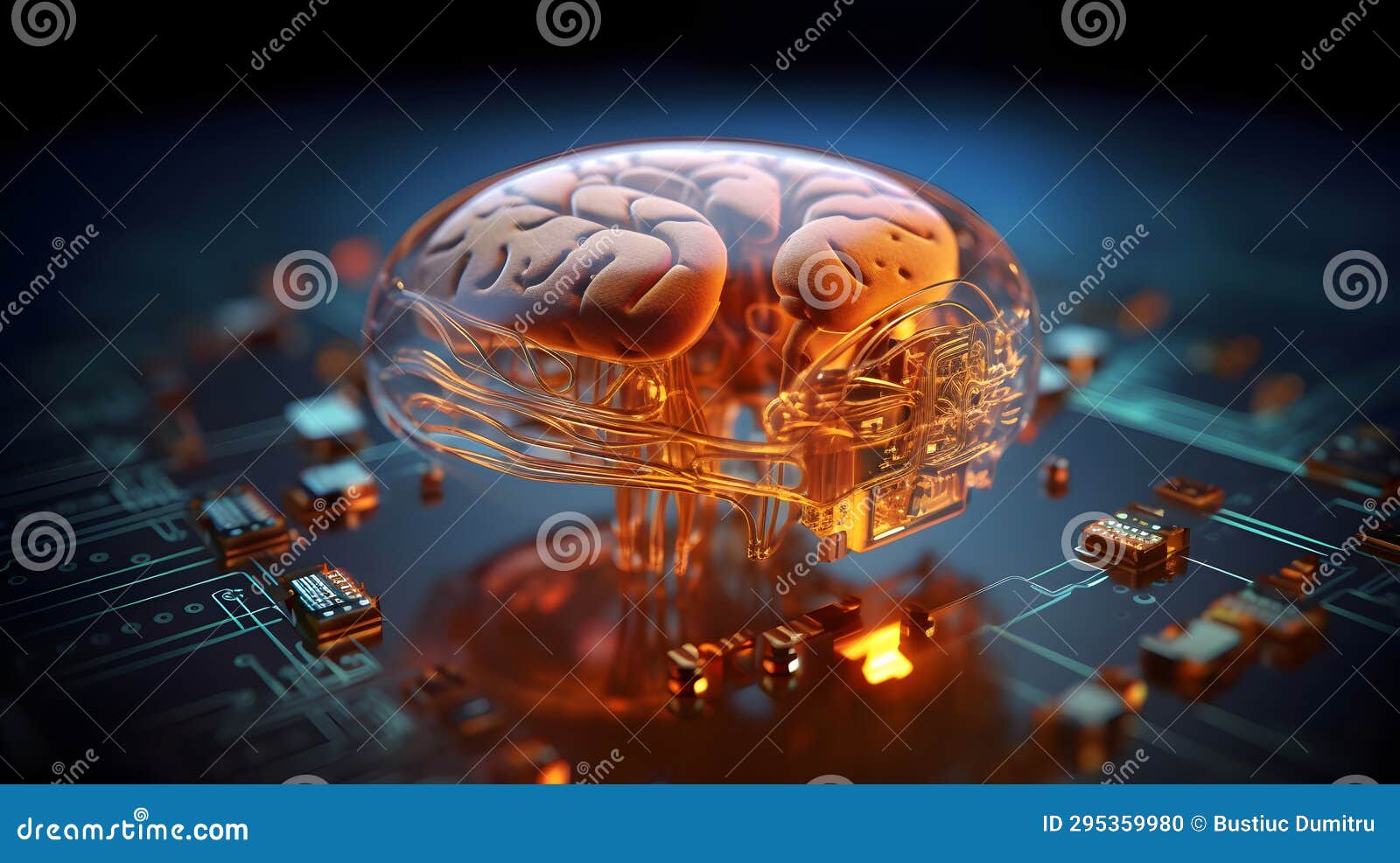 Human Brain and Artificial Intelligence Concept, Big Data Processing ...