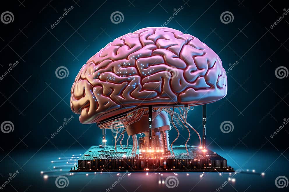 Human Brain and Artificial Intelligence Concept, Big Data Processing ...