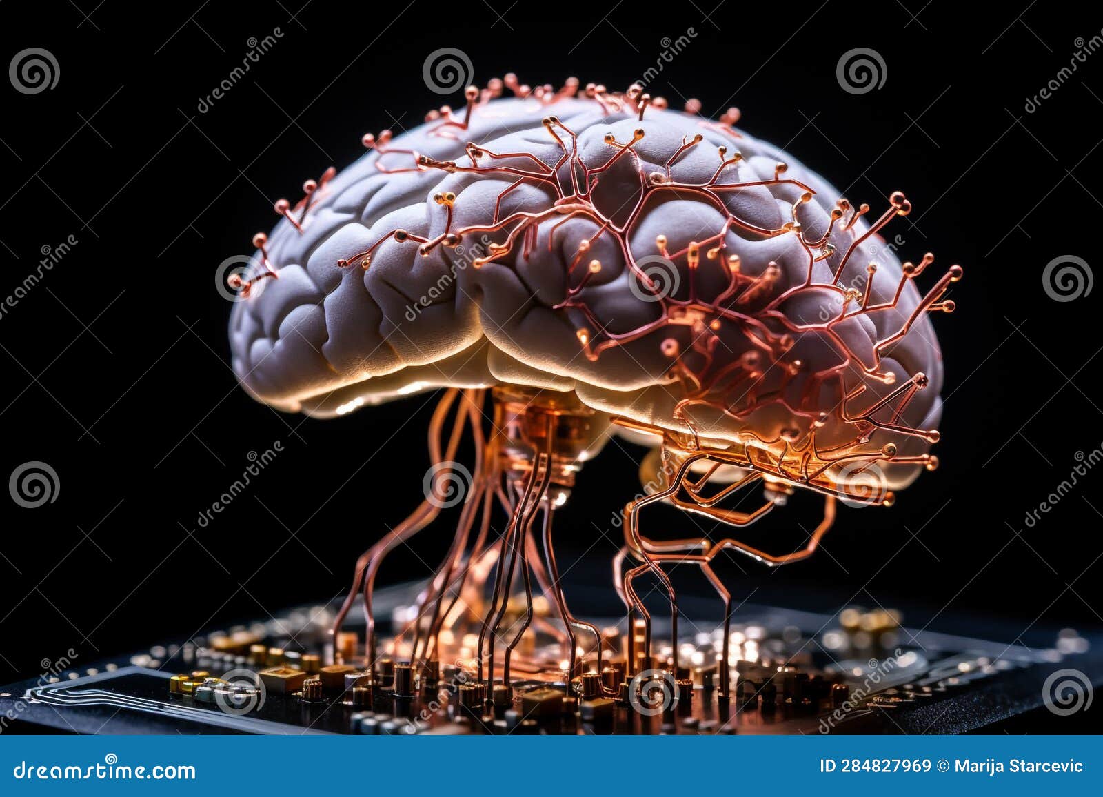 Human Brain and Artificial Intelligence Concept, Big Data Processing ...