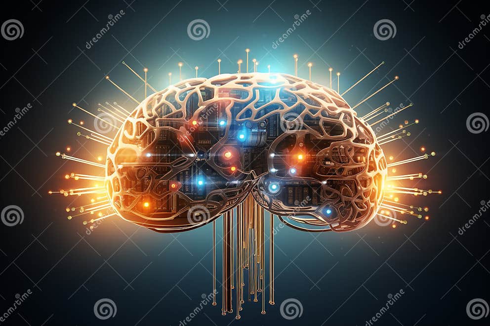Human Brain and Artificial Intelligence Concept, Big Data Processing ...