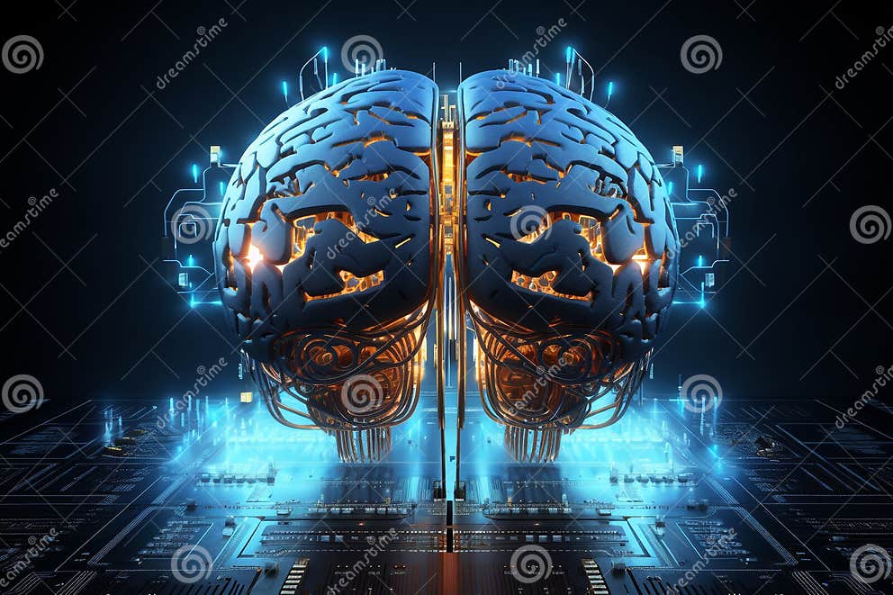 Human Brain and Artificial Intelligence Concept, Big Data Processing ...