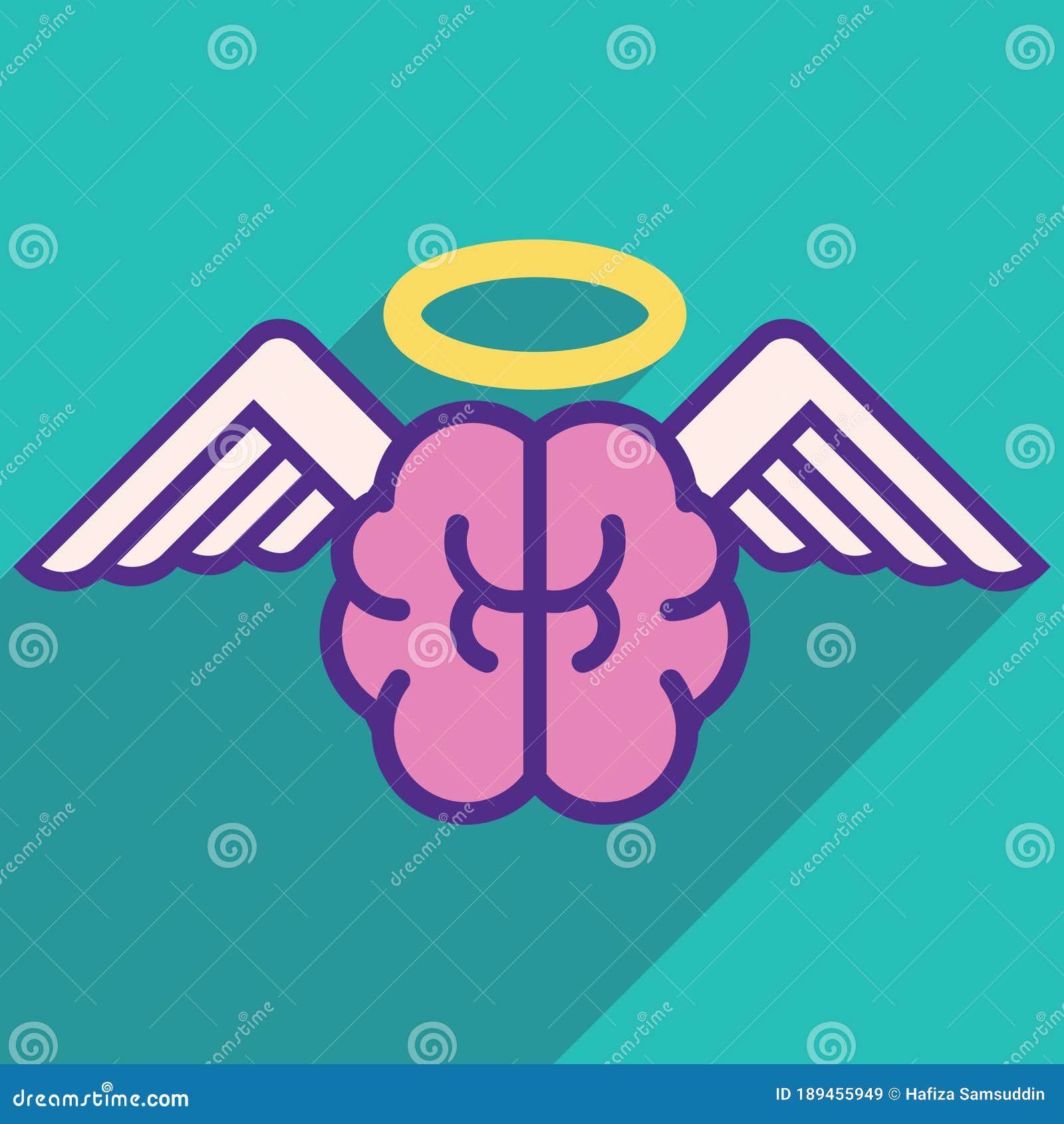 Brain Angel And Brain Devil Fighting Pattern Background Cartoon Vector ...