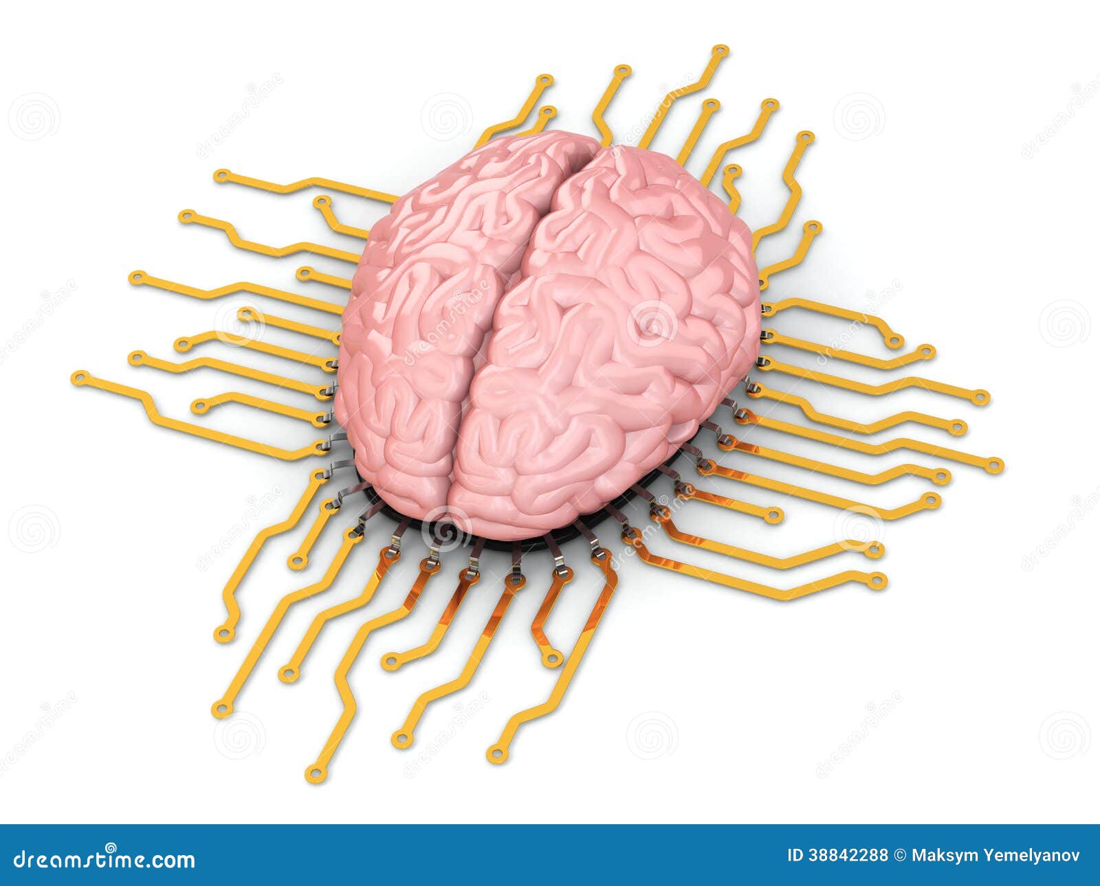 Human Brain As Computer Chip. Concept of CPU Stock Illustration ...