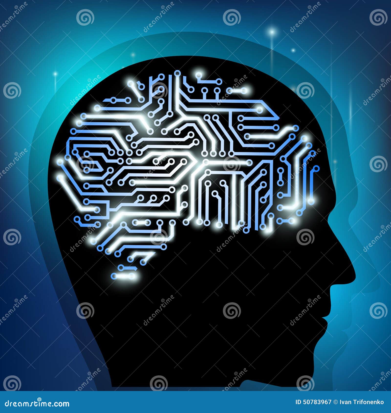 Human Brain As a Computer Chip Stock Vector - Illustration of evolution ...