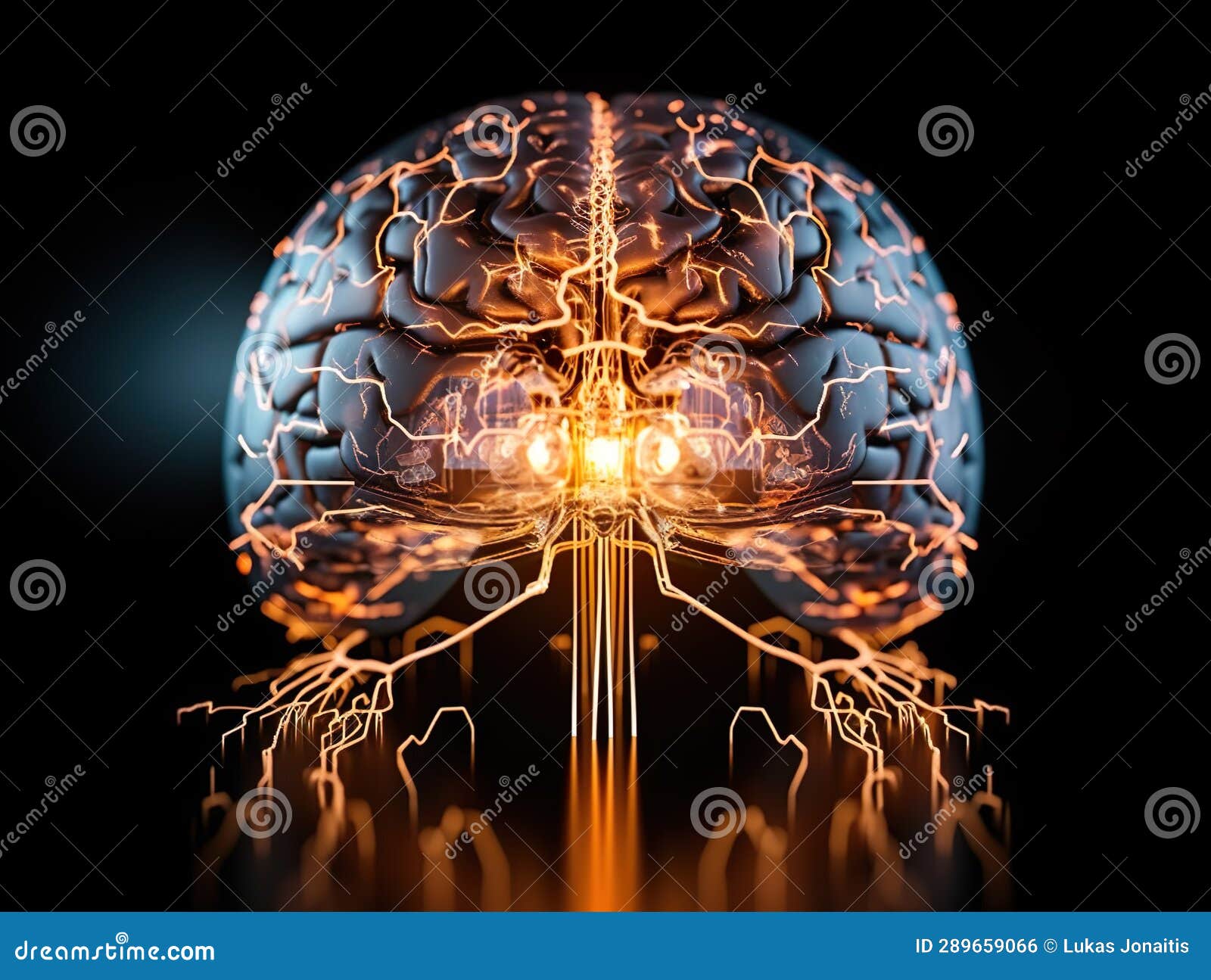 Human Brain As a Computer Microchip. AI Based Computer Microchip ...