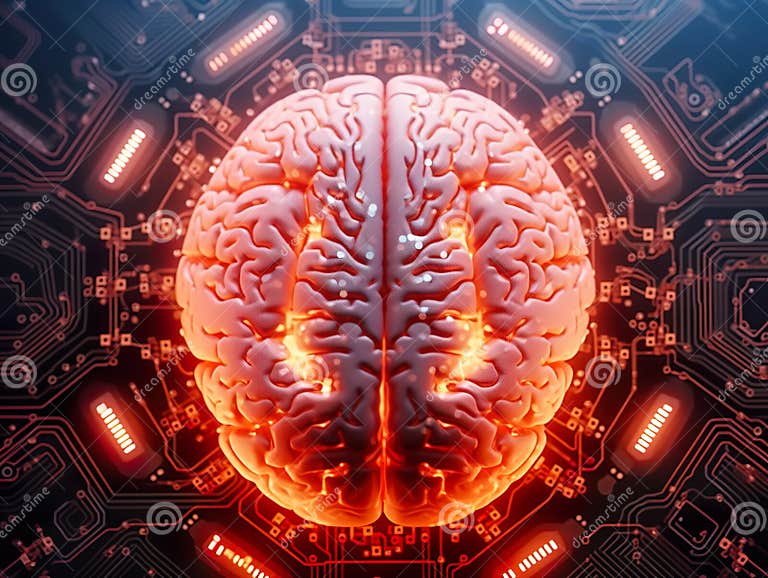 Human Brain As a Computer Microchip. AI Based Computer Microchip ...