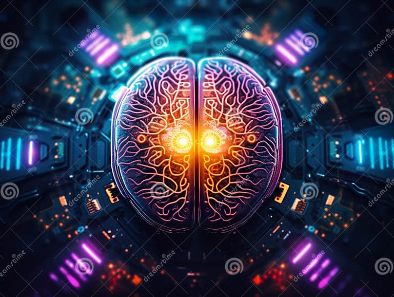 Human Brain As a Computer Microchip. AI Based Computer Microchip ...