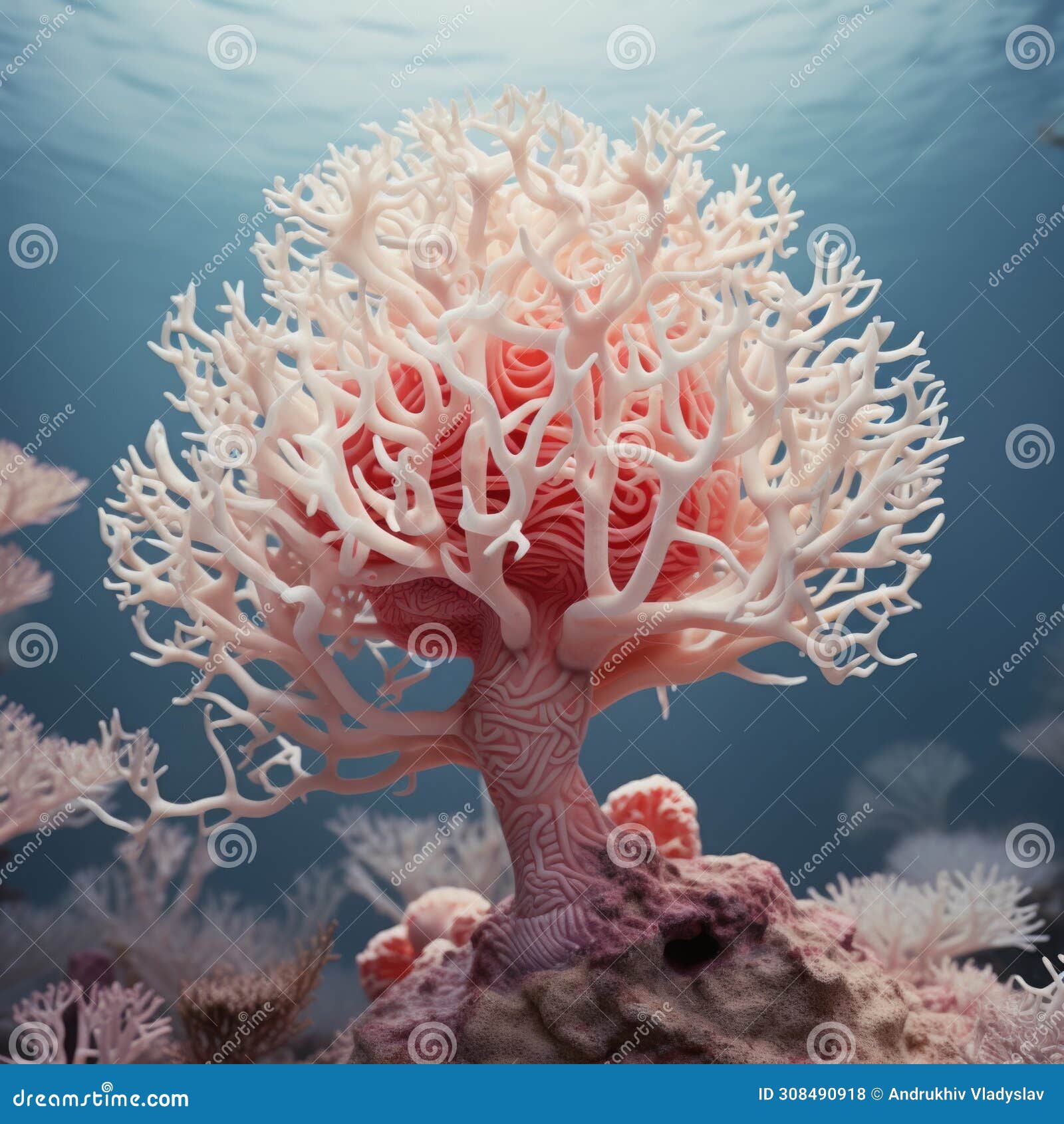 Human Brain as a Coral stock illustration. Illustration of cell - 308490918