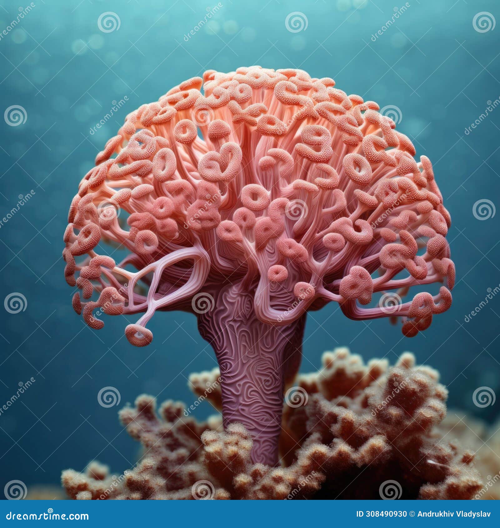 Human Brain as a Coral stock illustration. Illustration of neuron ...