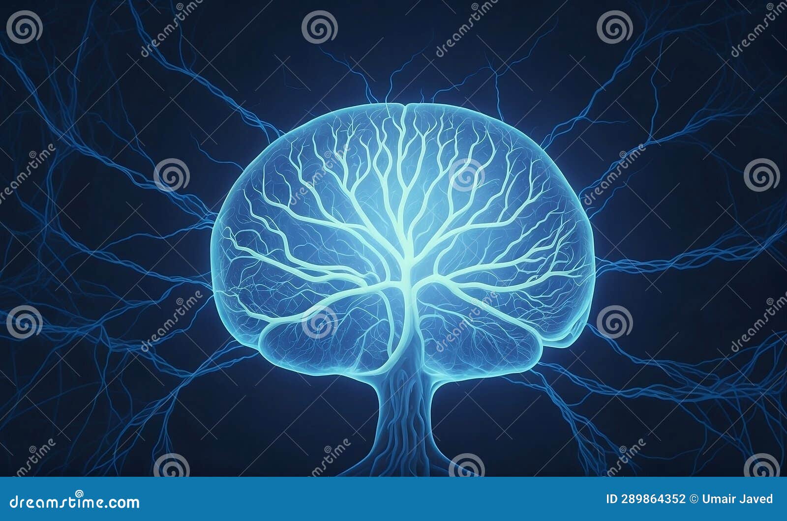 Human Brain Autonomy With Glowing Neurons Esoteric And Meditation