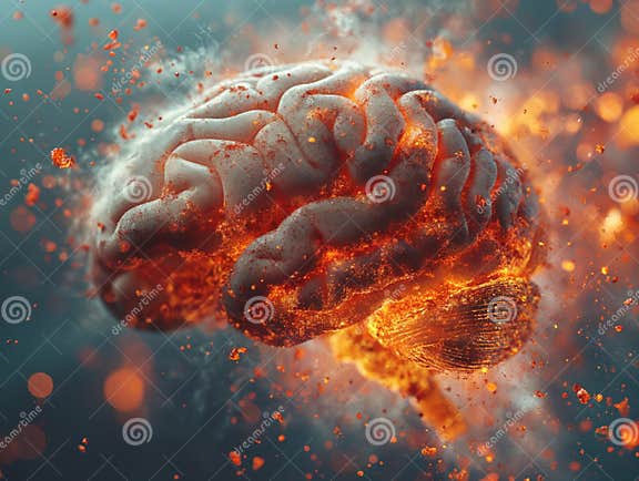 Human Brain Background, Concept with Brain Exploding Ideas. Mind Blown ...
