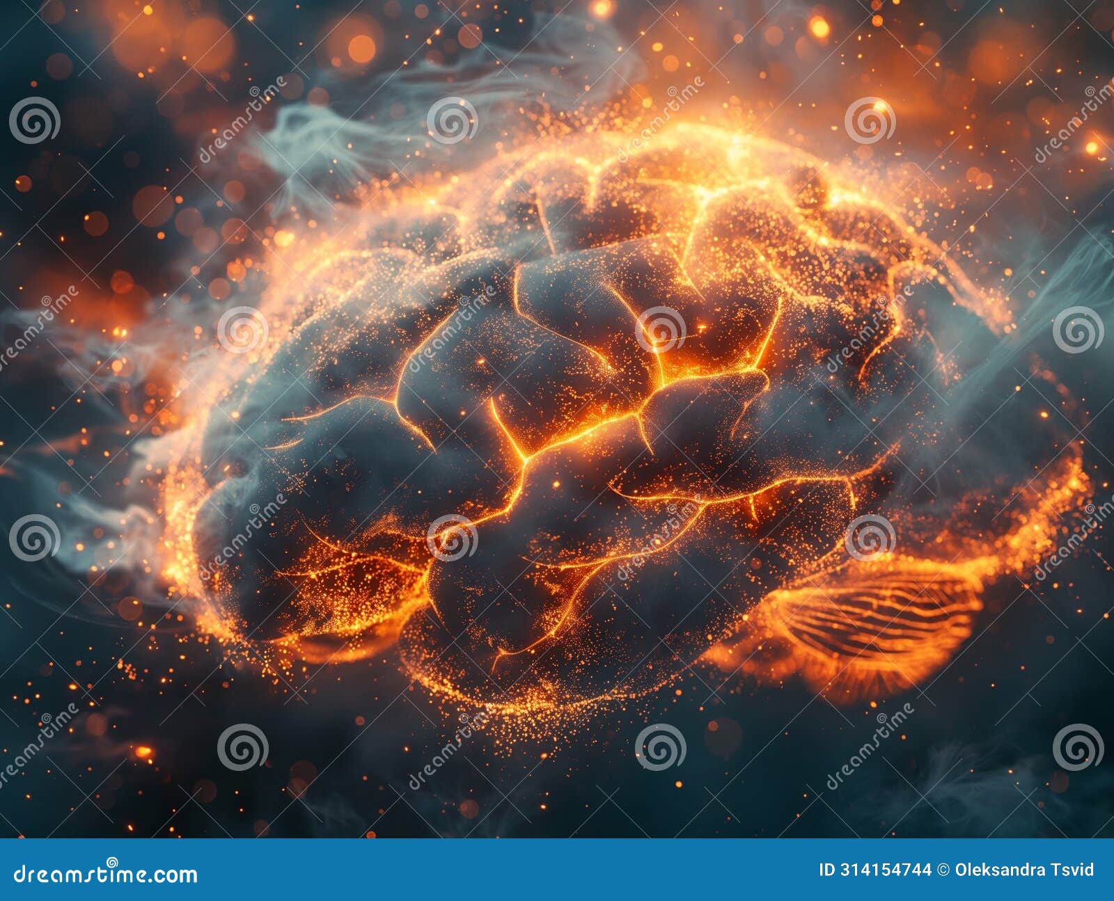 Human Brain Background, Concept with Brain Exploding Ideas. Mind Blown ...