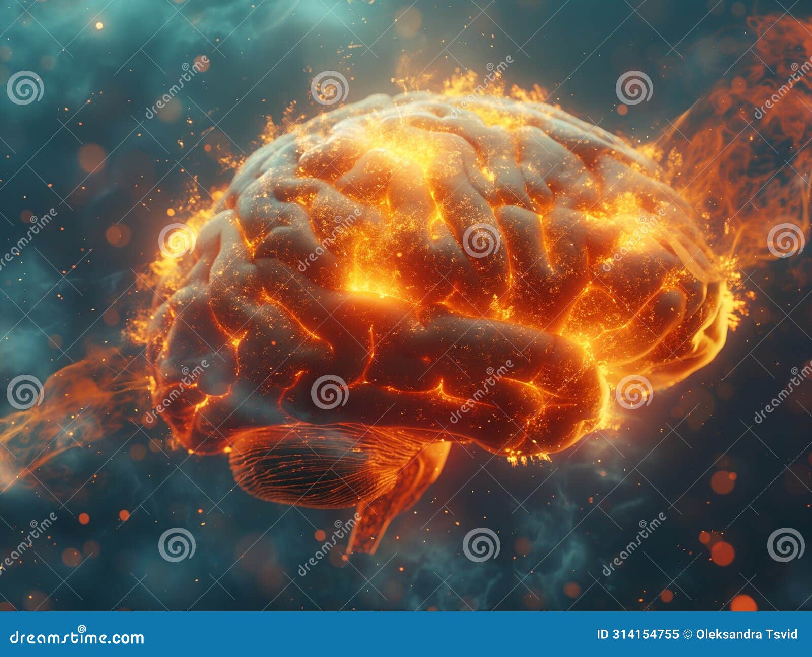 Human Brain Background, Concept with Brain Exploding Ideas. Mind Blown ...