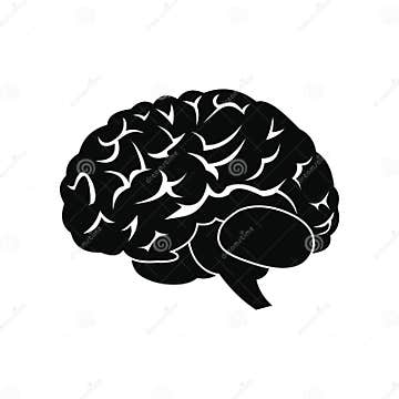 Human brain black icon stock vector. Illustration of background - 79678274