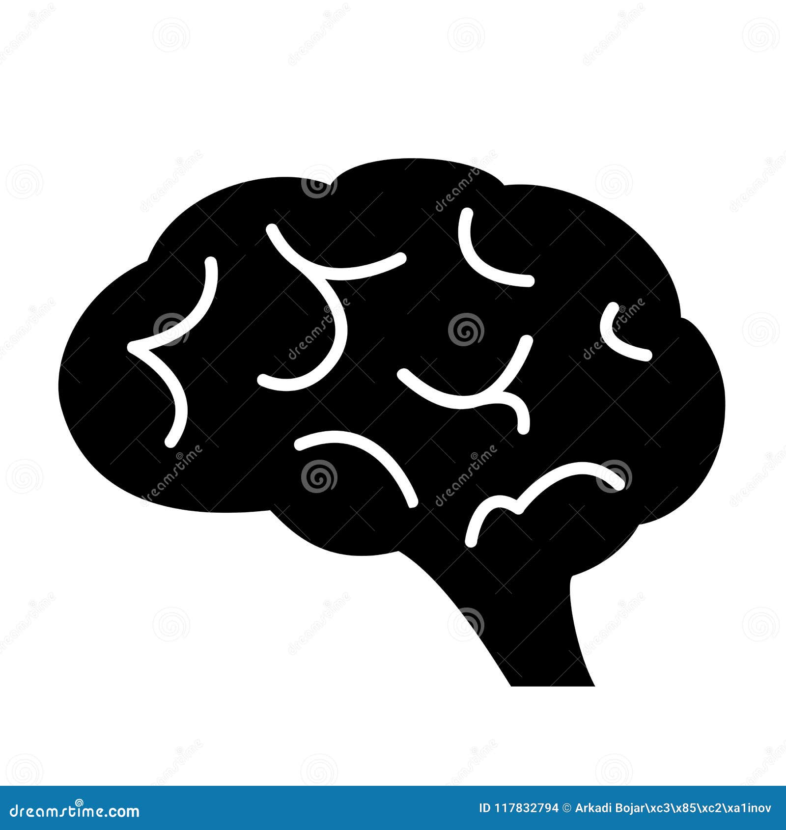 Human Brain Silhouette Icon Stock Vector - Illustration of figure ...