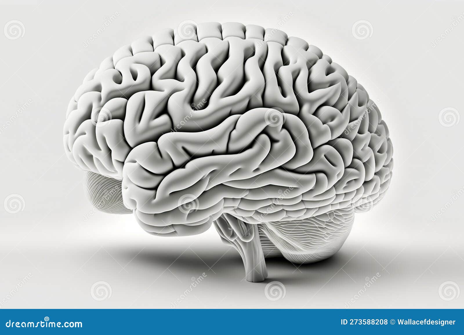Human Brain. Body Organ Illustration. Generative AI. Stock Illustration ...