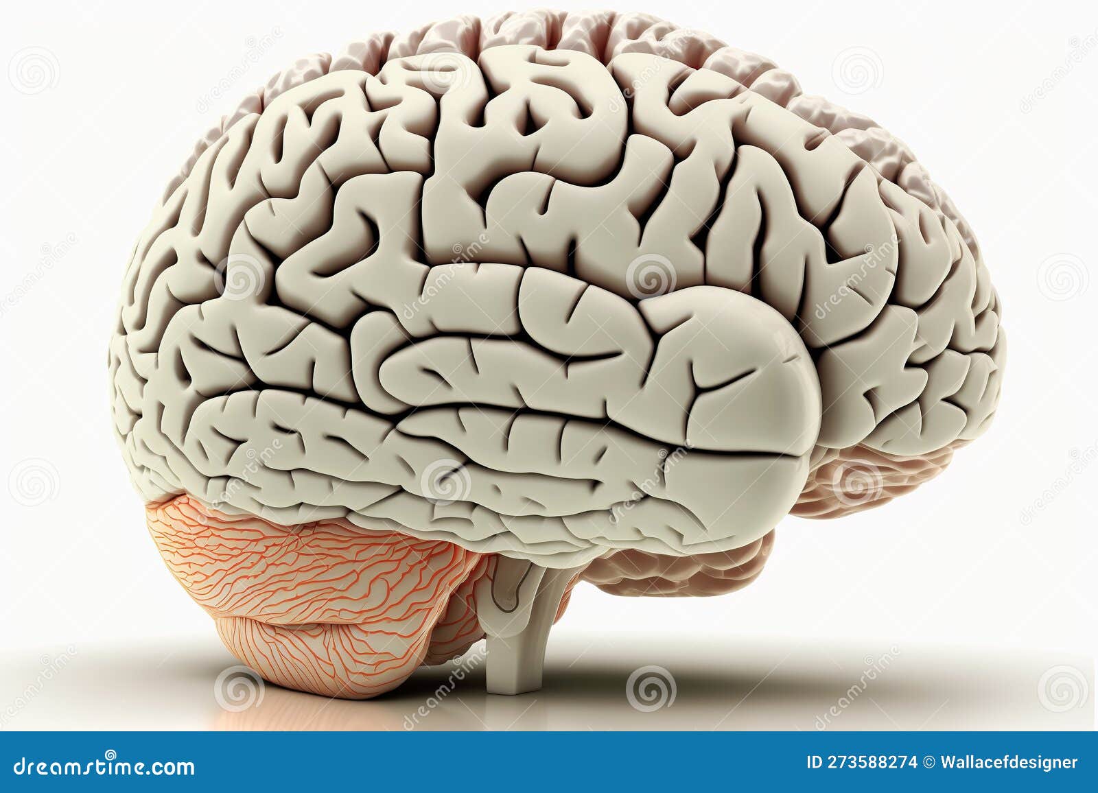 Human Brain. Body Organ Illustration. Generative AI. Stock Illustration ...