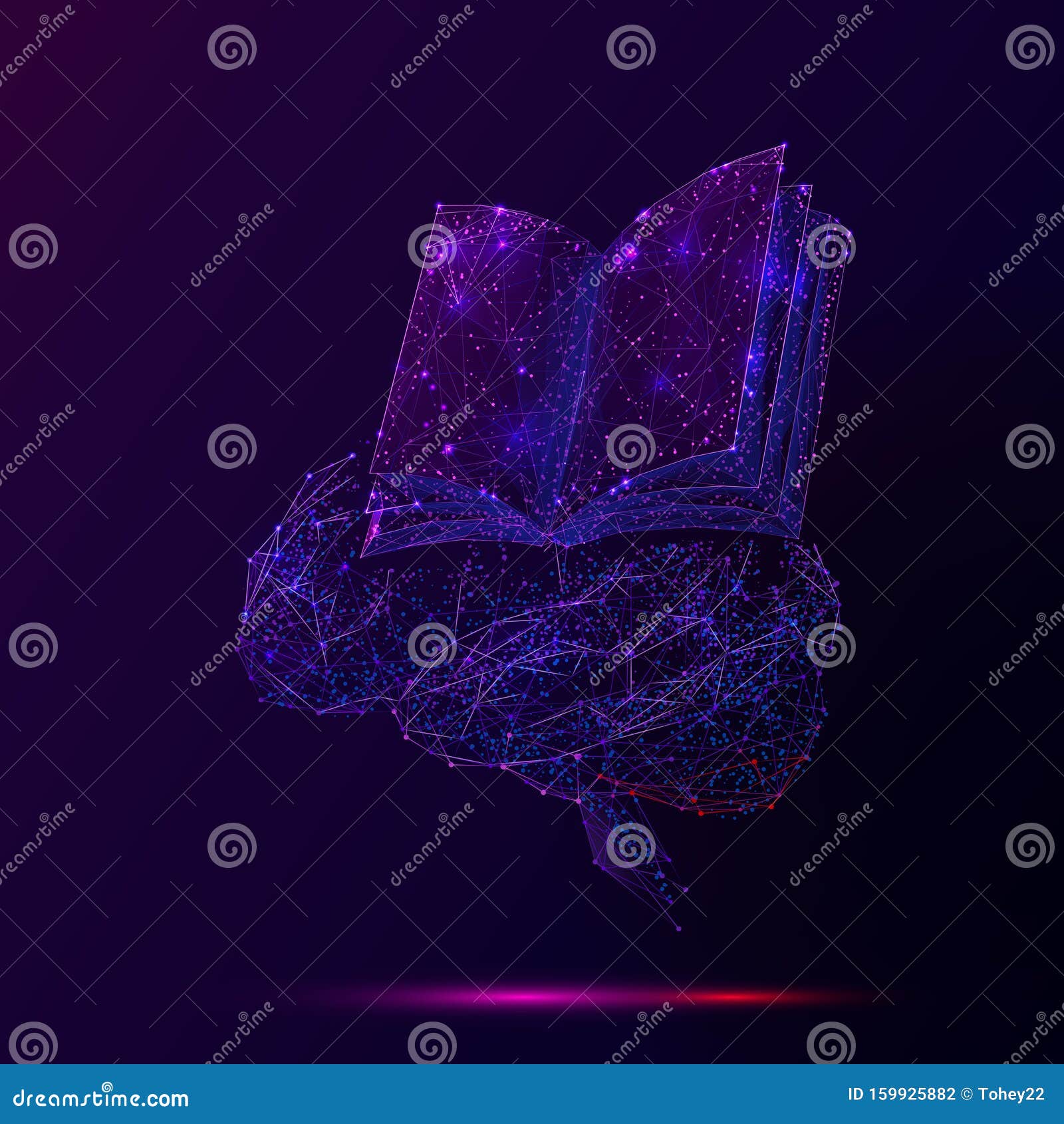 Human Brain and Book Low Poly Wireframe Illustration Stock Vector ...