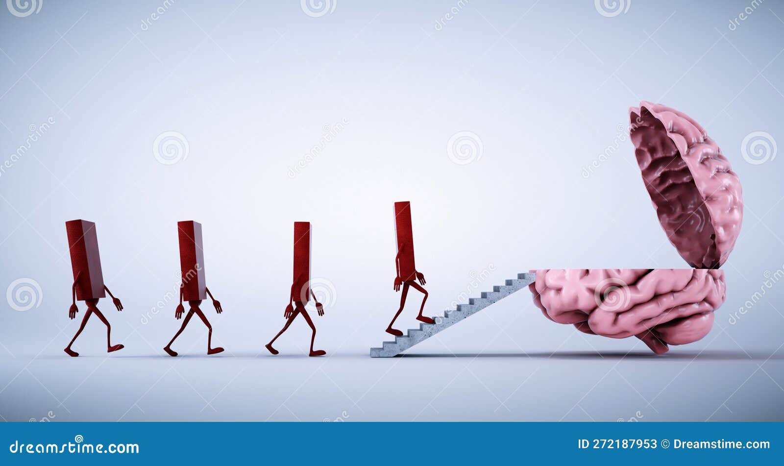 Human Brain with Books Inside Stock Illustration - Illustration of ...