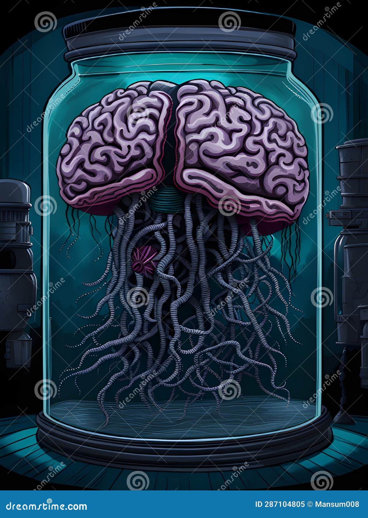 Human Brain in a Bottle with Brain Inside, Ai Generated Stock ...