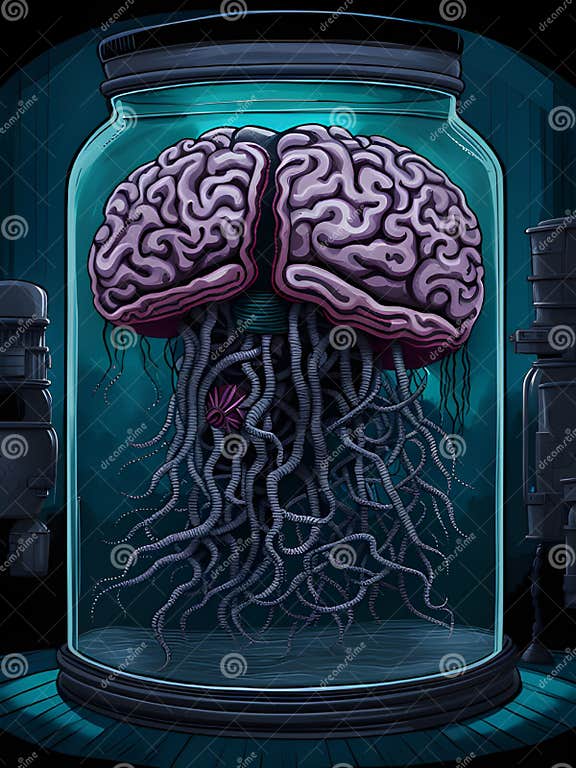 Human Brain in a Bottle with Brain Inside, Ai Generated Stock ...