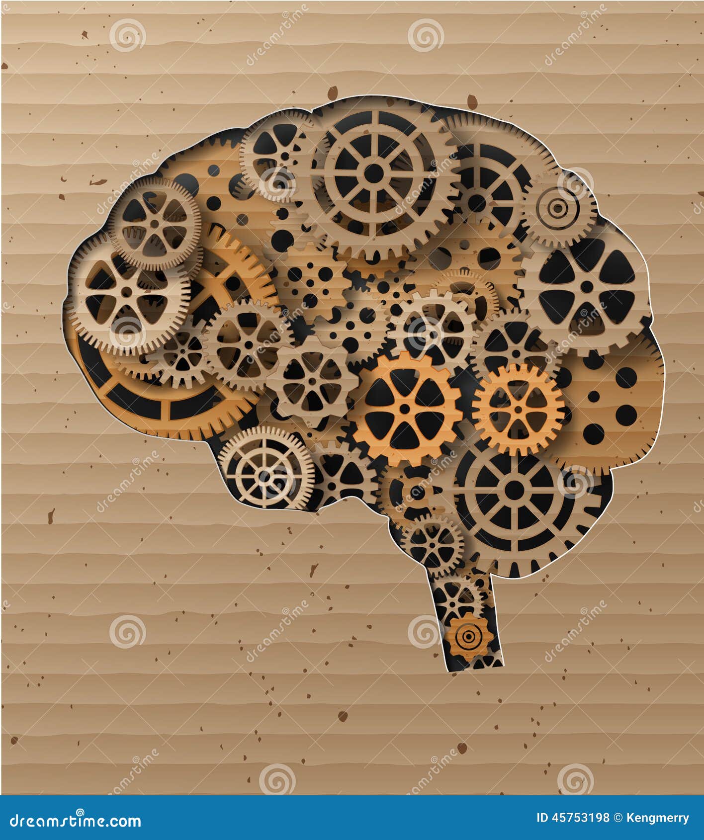 Human Brain Build Out of Cogs and Gears Stock Vector - Illustration of ...