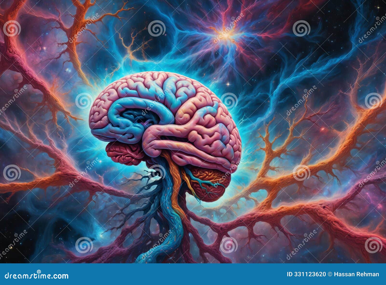 Human Brain Captivates the Eye Stock Illustration - Illustration of ...