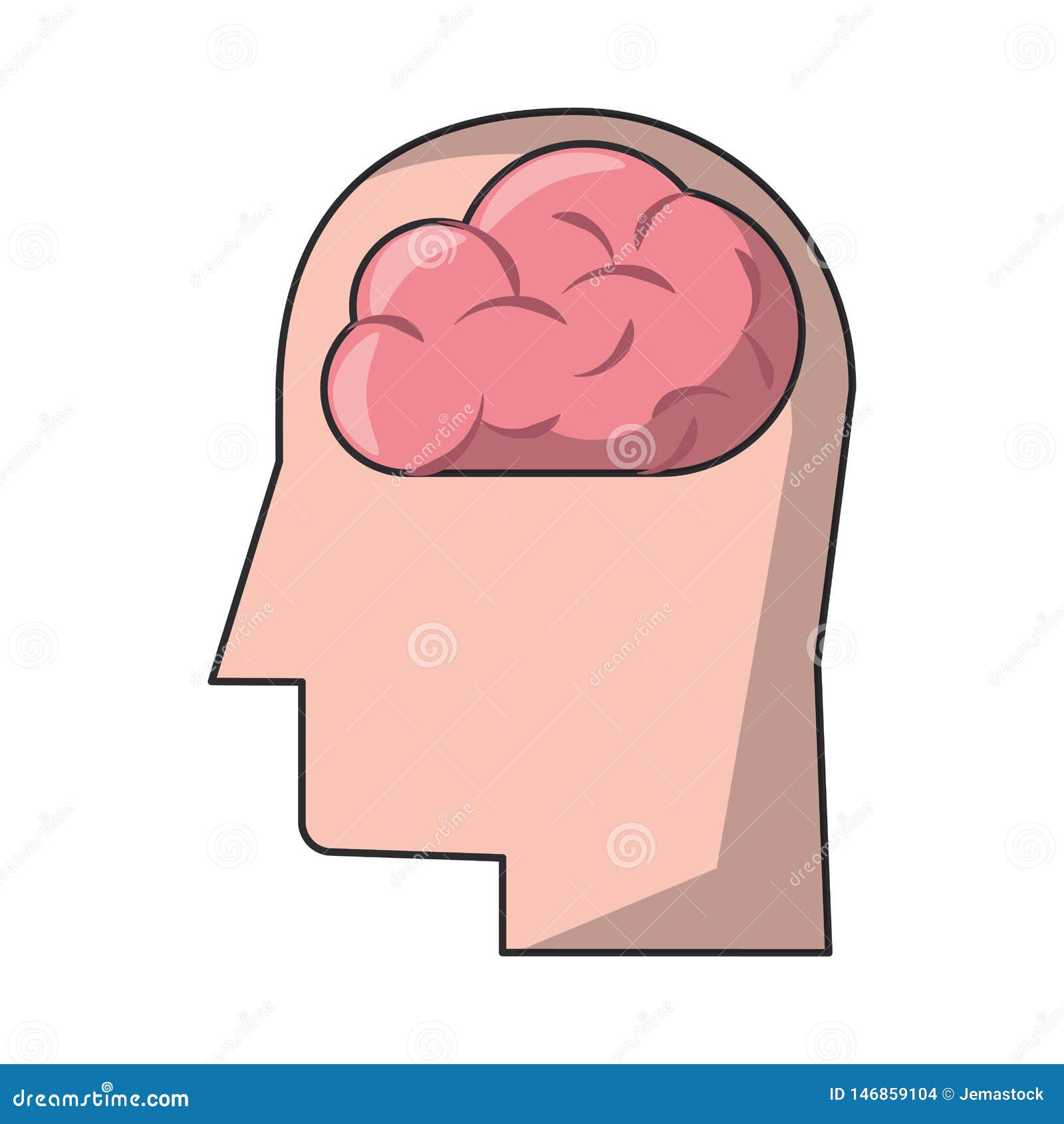 Human brain cartoon stock vector. Illustration of creative - 146859104