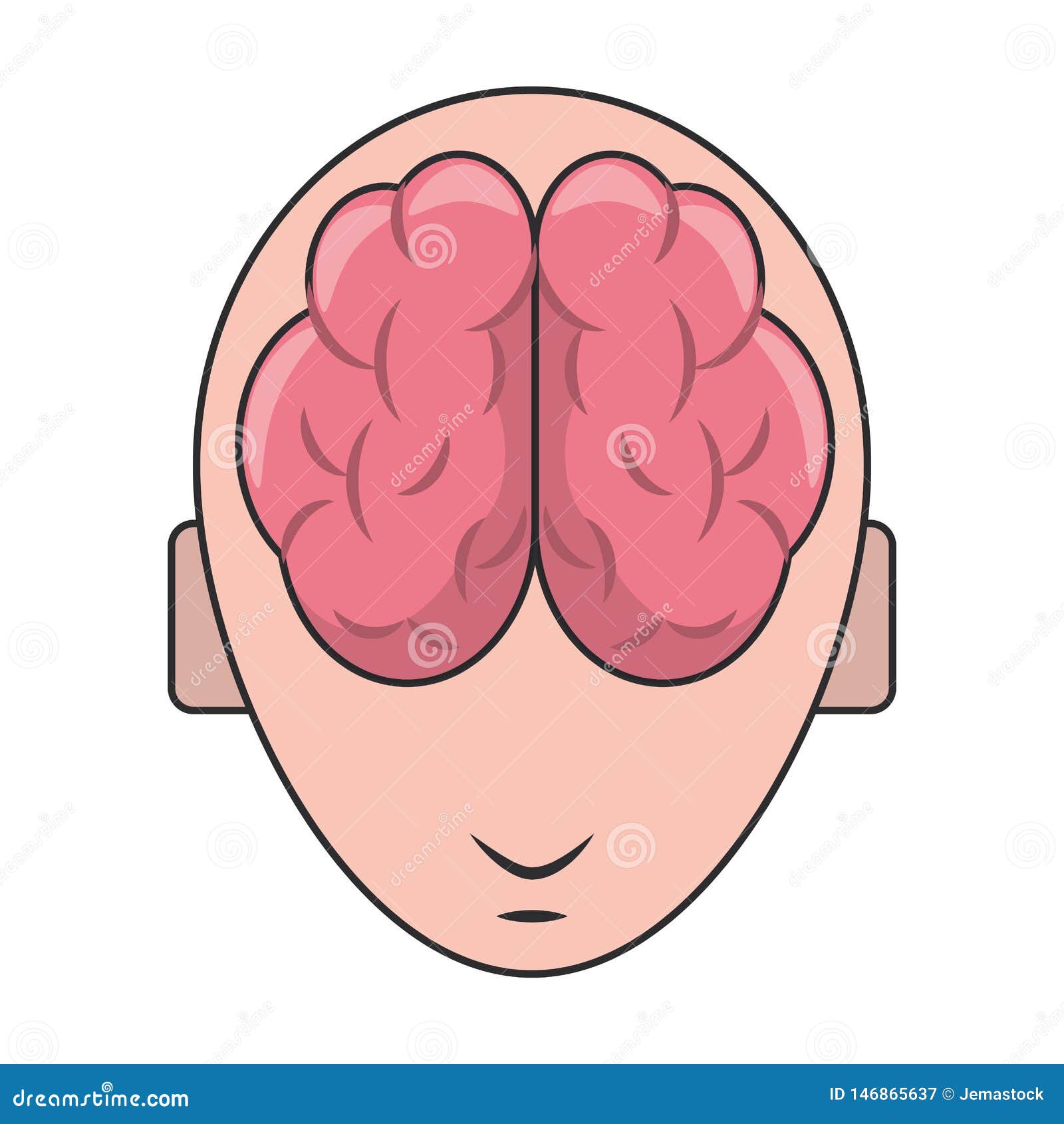 Human brain cartoon stock vector. Illustration of idea - 146865637