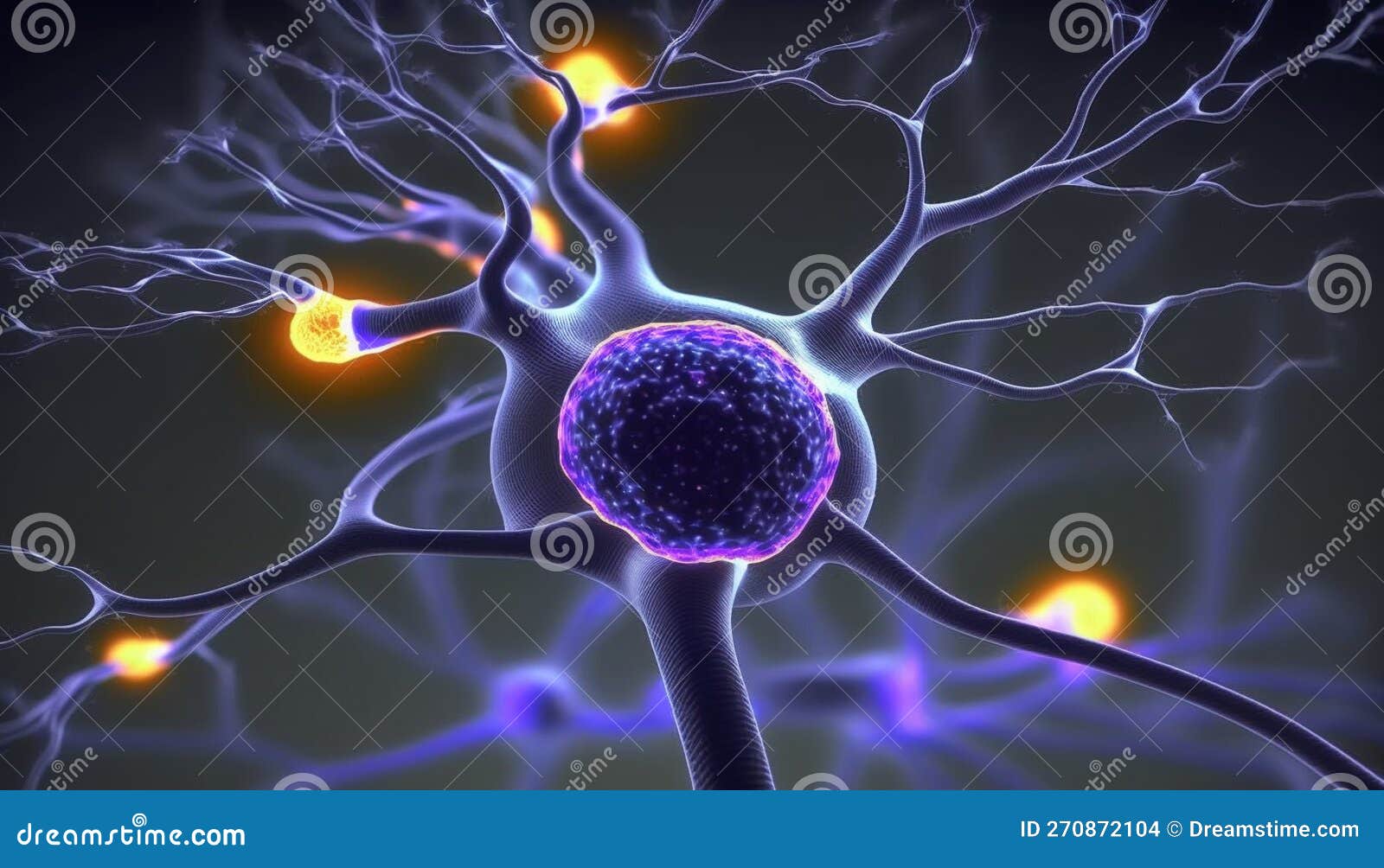 Human Brain Cells, Generative Ai Stock Illustration - Illustration of ...