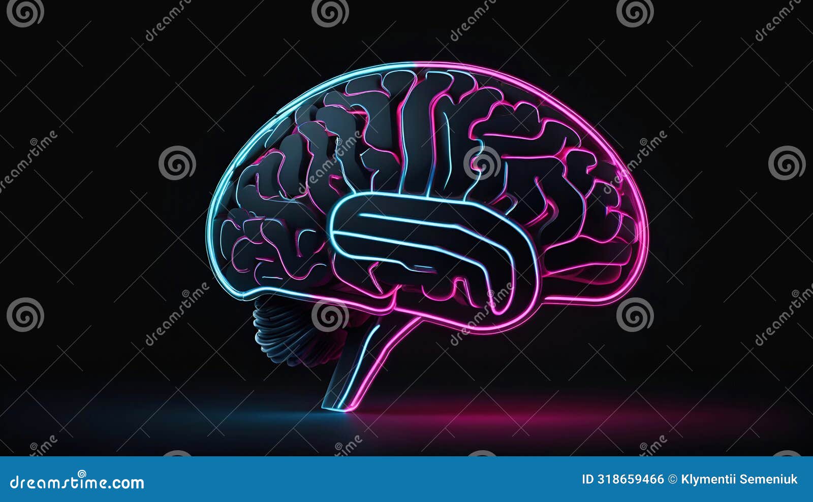 The Human Brain is the Center of Technological Processing, Neon ...