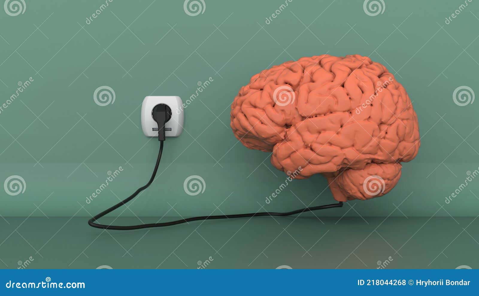 Human Brain Concept Idea 3d Image Stock Illustration - Illustration of ...